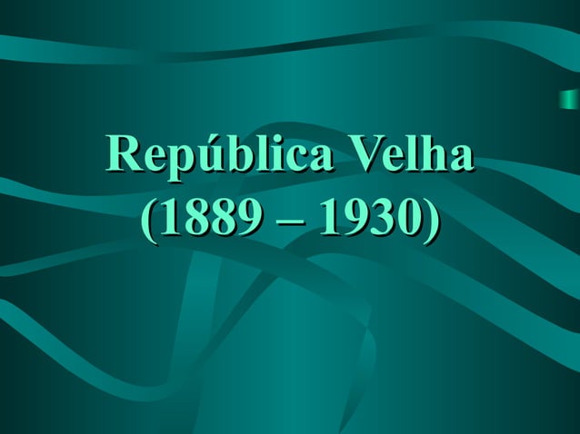 República Velha: Governo Provisório e Primeiras Medidas (1889-1891 | PPT