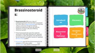 Brassinosteroids : A sixth class of Plant hormone | PPTX