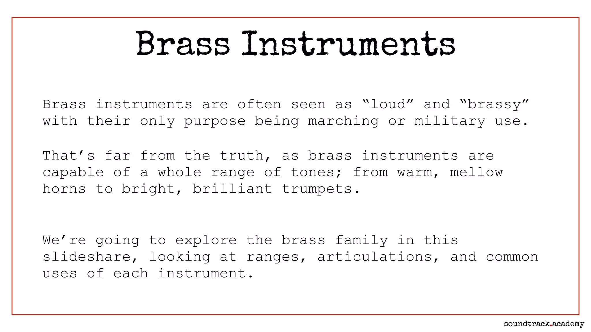 Brass Instruments: Orchestration | PPT