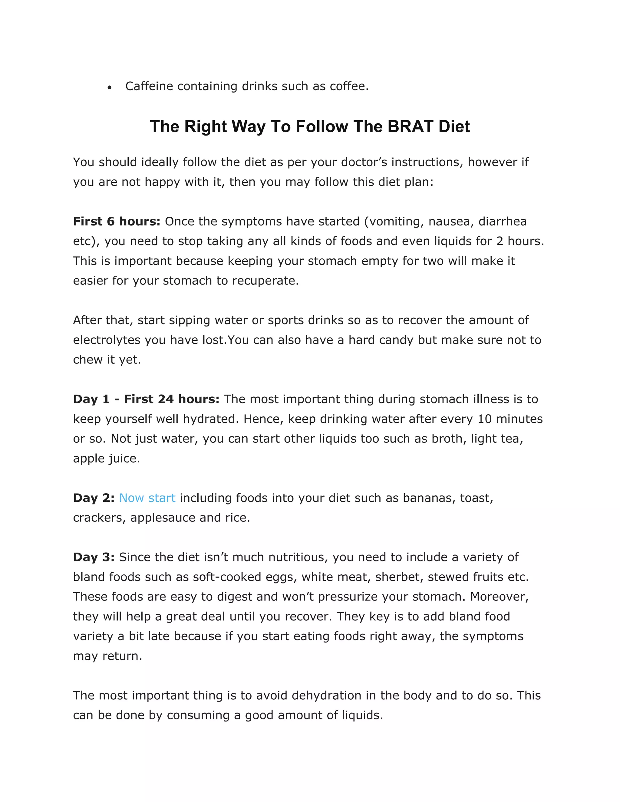 What Is The BRAT Diet? | PDF