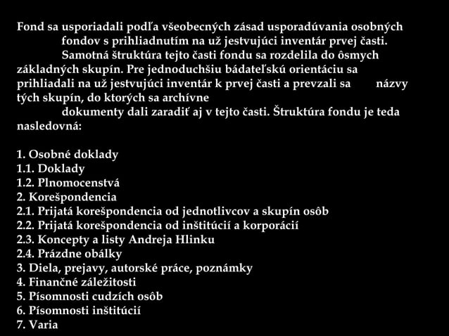 Preservation and Digitisation of the Collection "Hlinka" in the Slovak ...