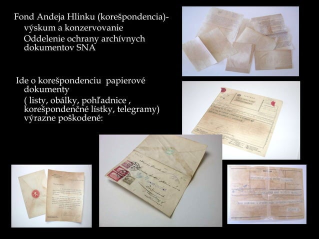 Preservation and Digitisation of the Collection "Hlinka" in the Slovak ...