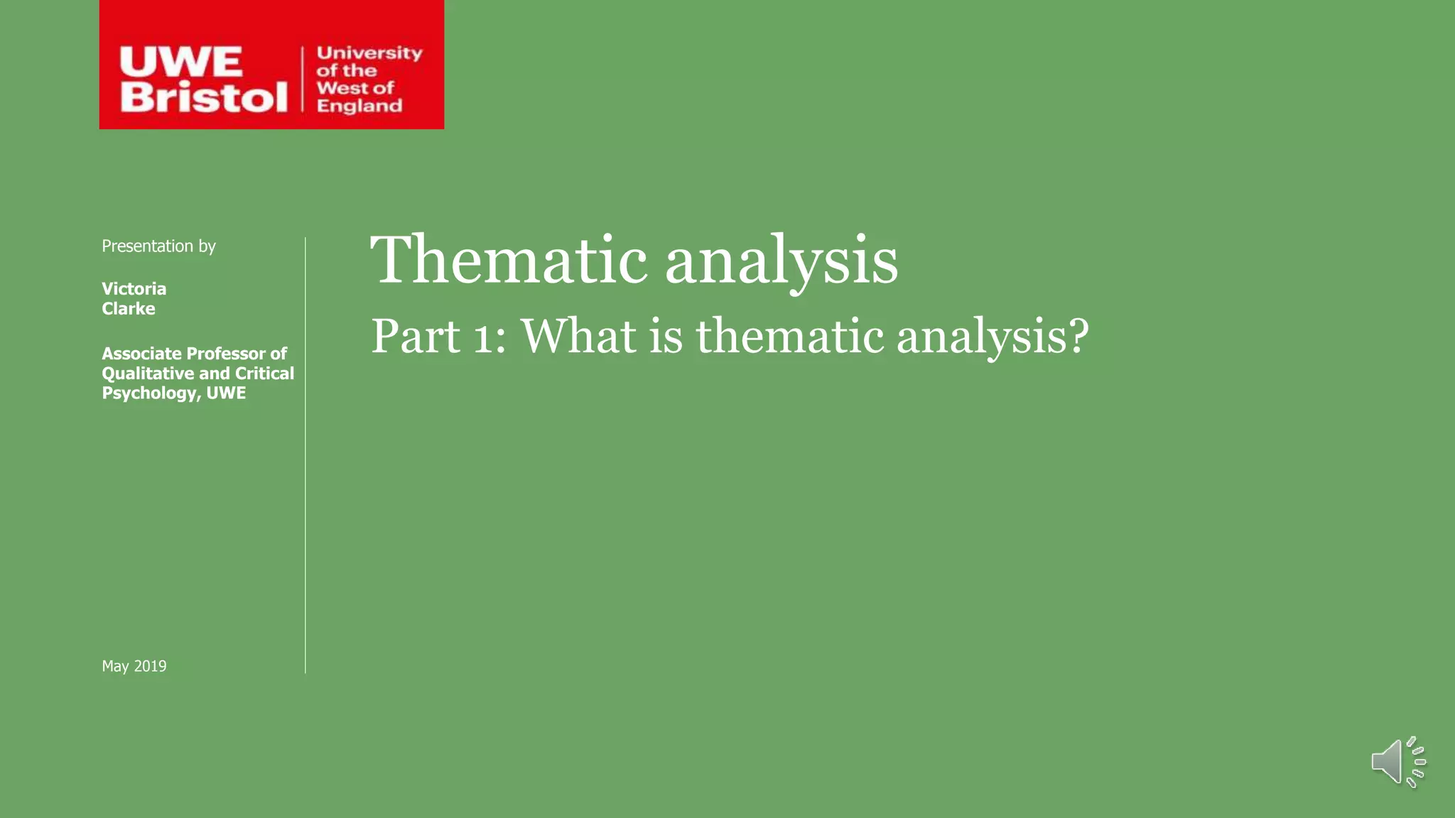 Braun, Clarke & Hayfield Thematic Analysis Part 1 | PPTX