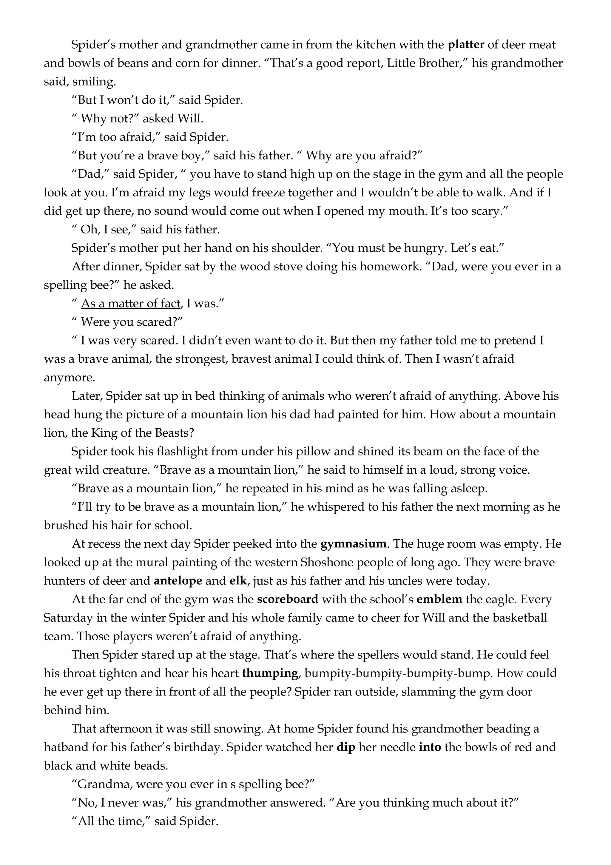 Brave as a mountain lion text | DOC