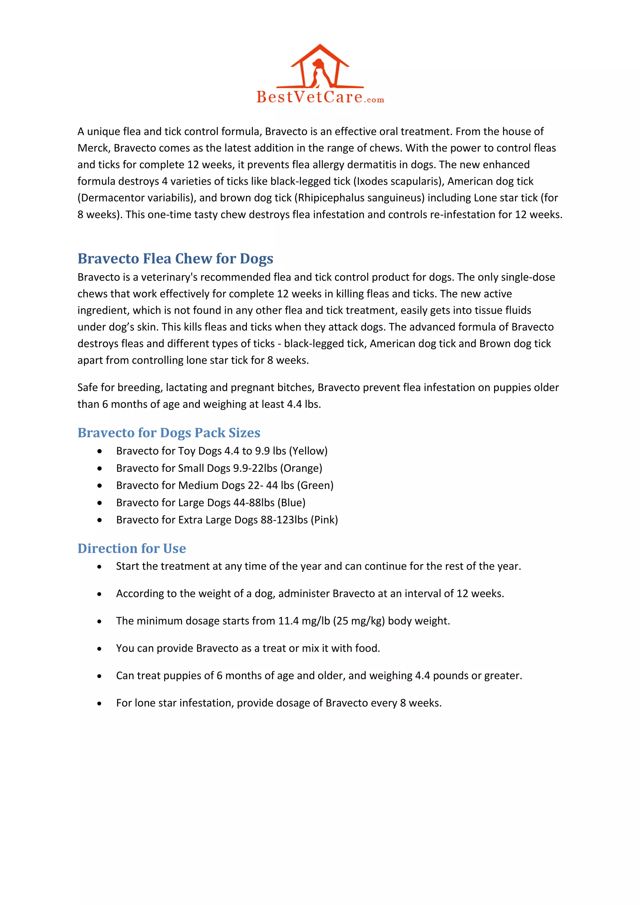 Bravecto for dogs | PDF