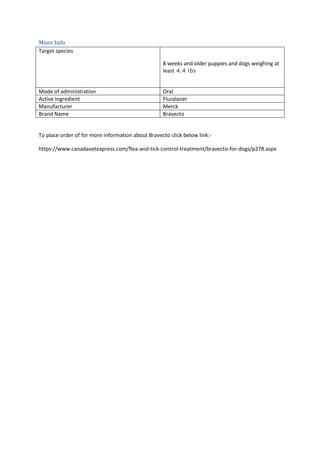 Bravecto for dogs | PDF