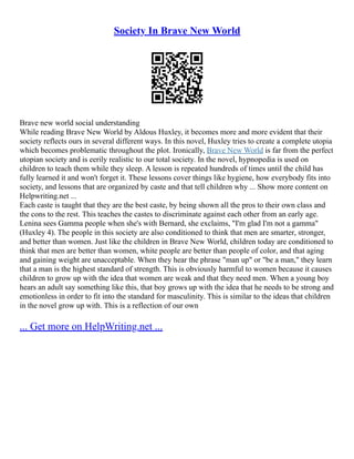 Brave New World Analysis | PDF