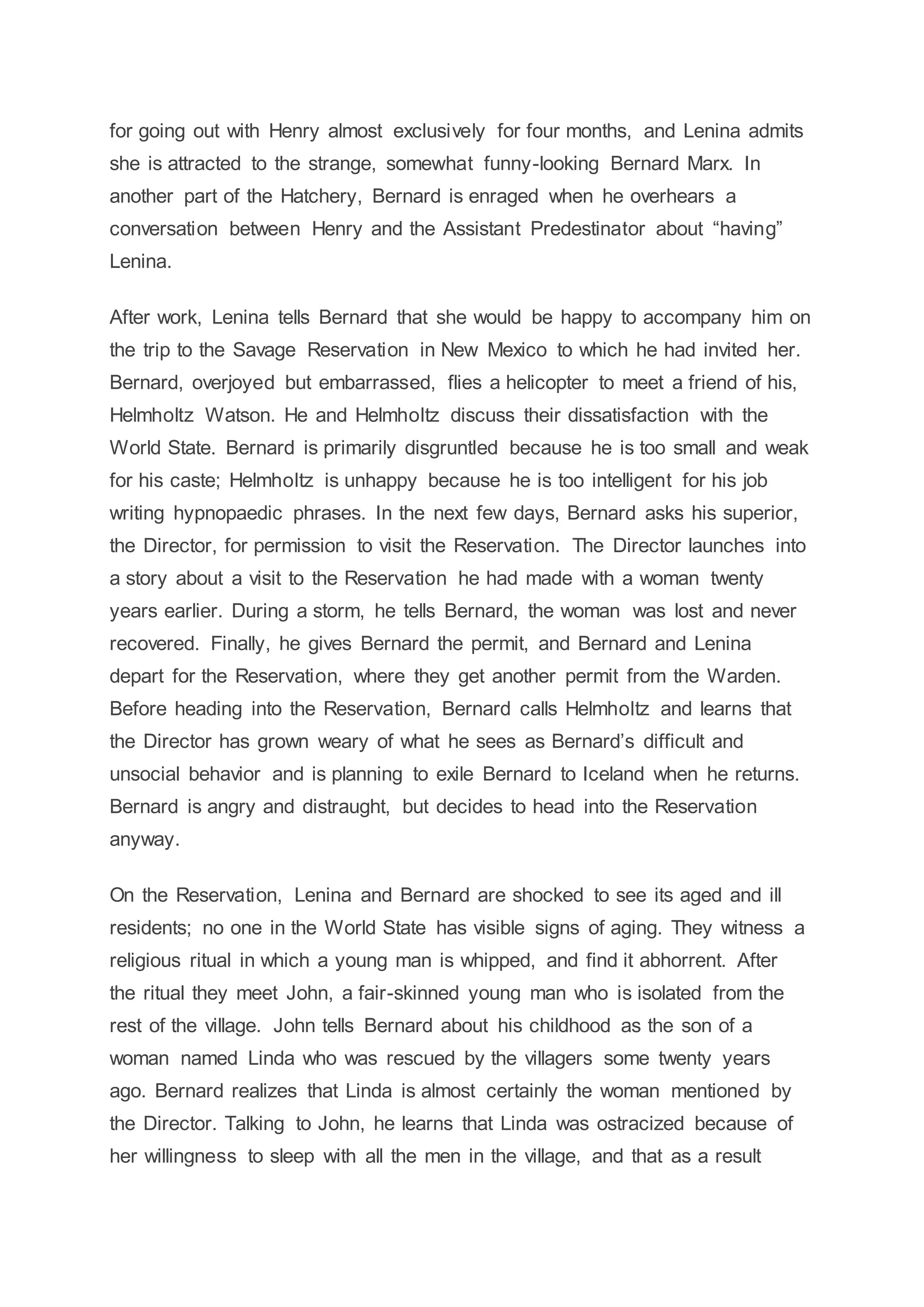 Brave new world summary | PDF