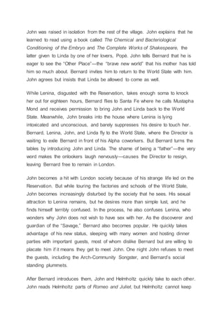 Brave new world summary | PDF