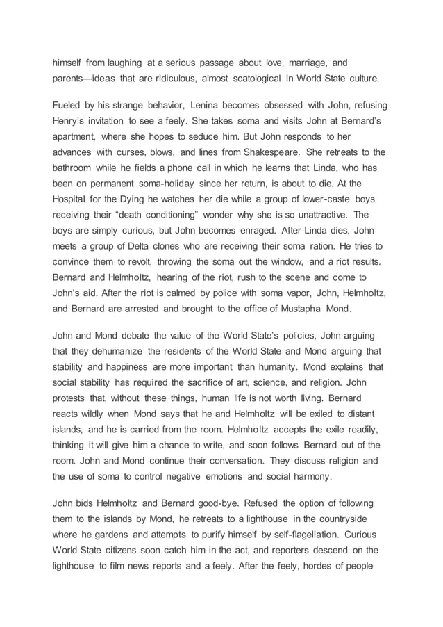 Brave new world summary | PDF