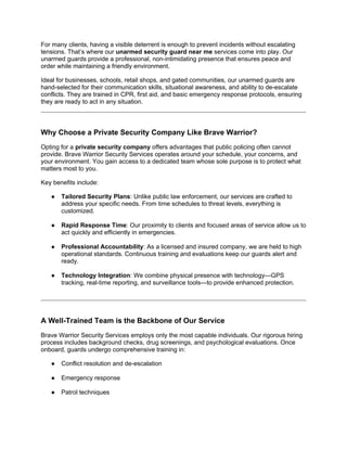 Brave Warrior Security Services: Reliable Protection from a Trusted ...