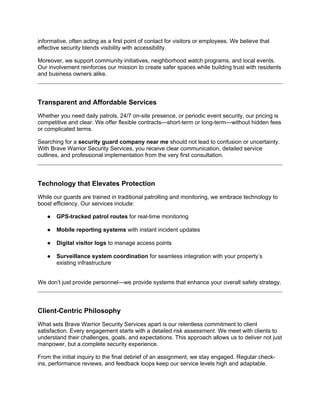 Brave Warrior Security Services: Reliable Protection from a Trusted ...