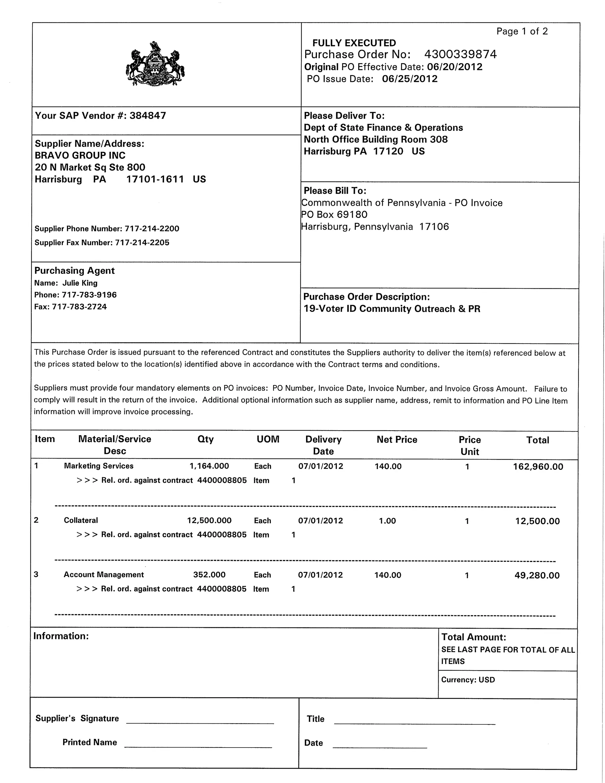 The Bravo Group Purchase Order - Notice to Proceed | PDF