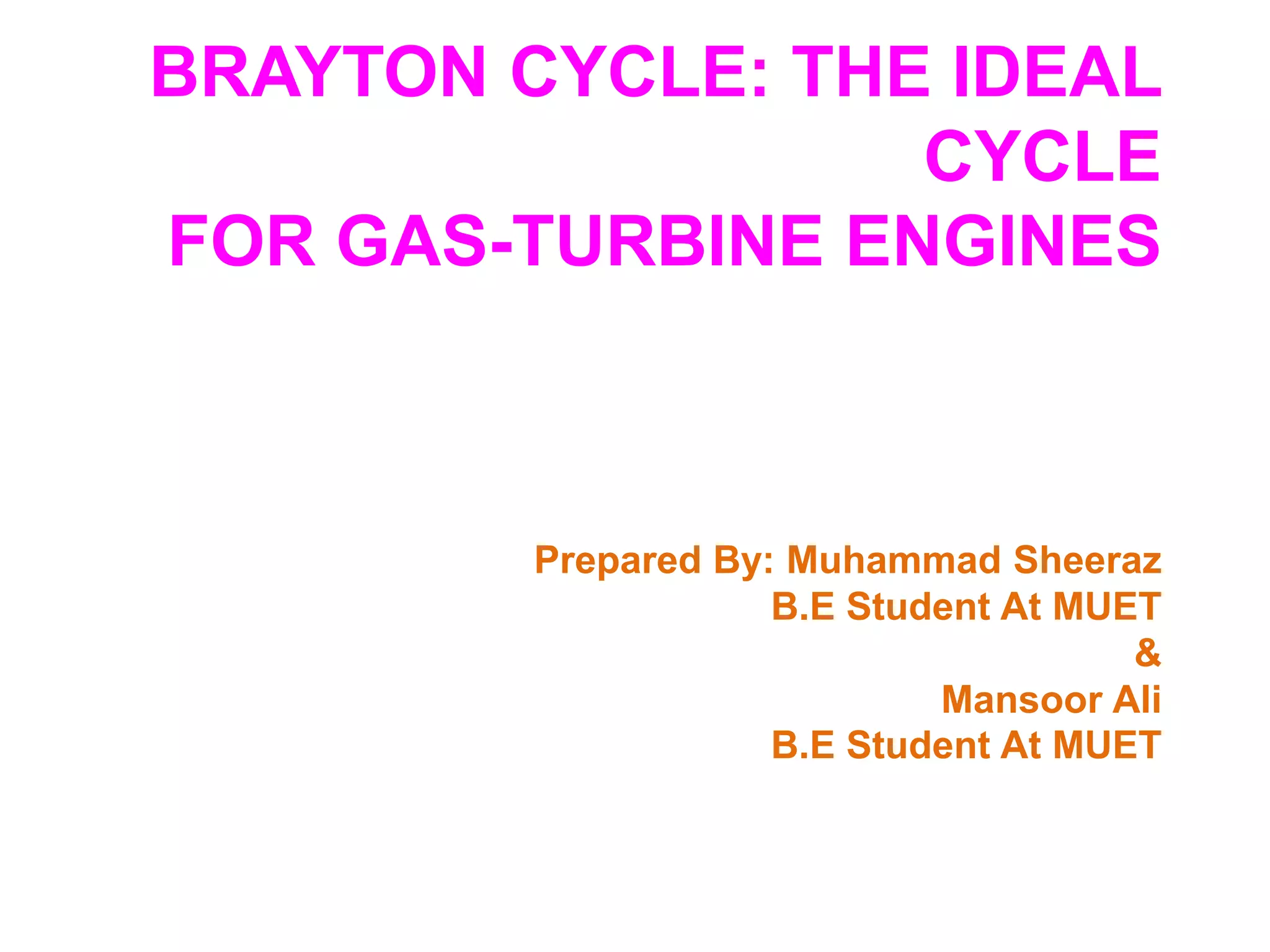 Brayton cycle | PPTX
