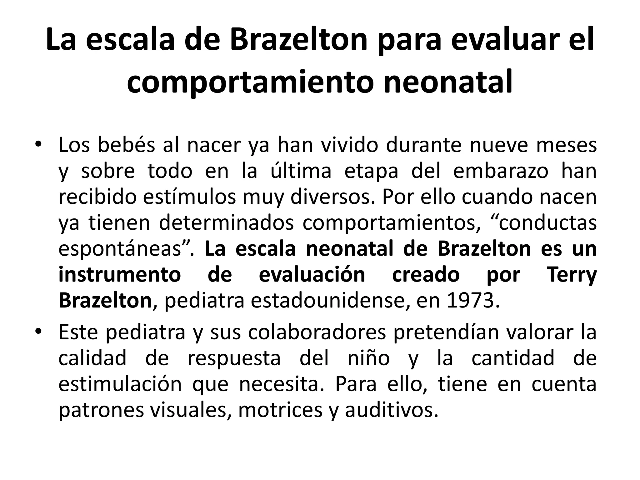 Escala de Brazelton | PPTX