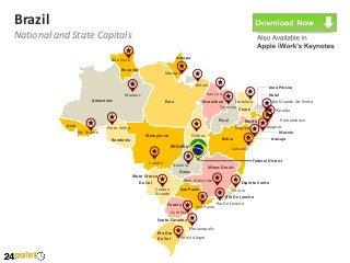 Brazil: Editable PowerPoint Map