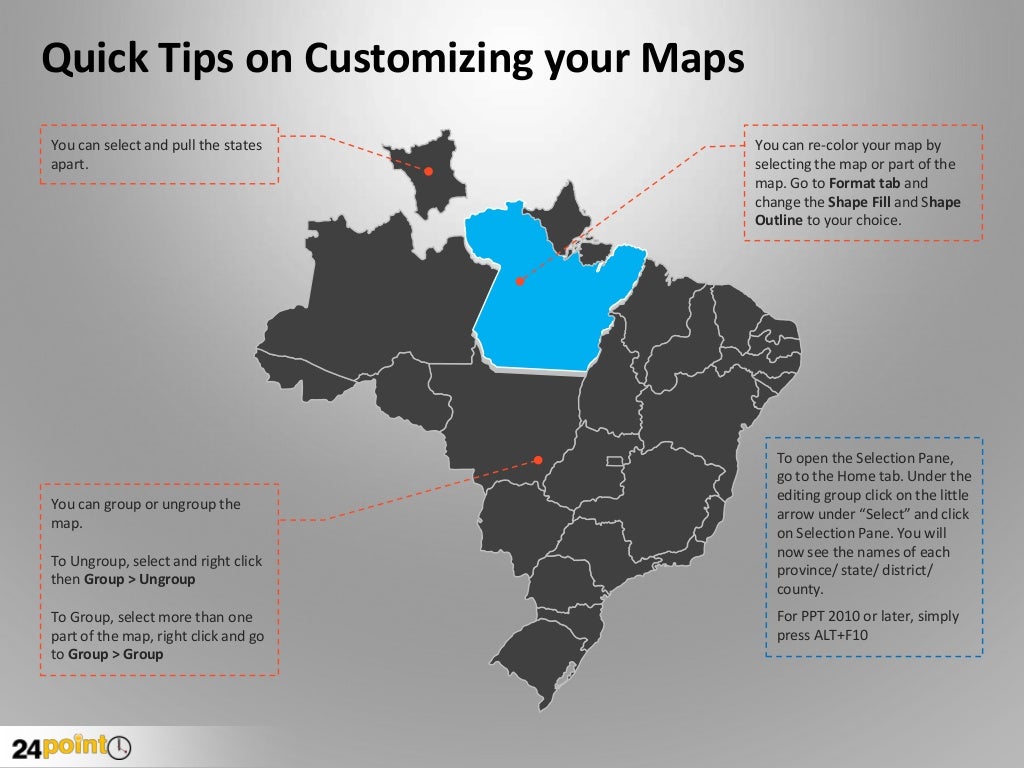 Brazil: Editable PowerPoint Map
