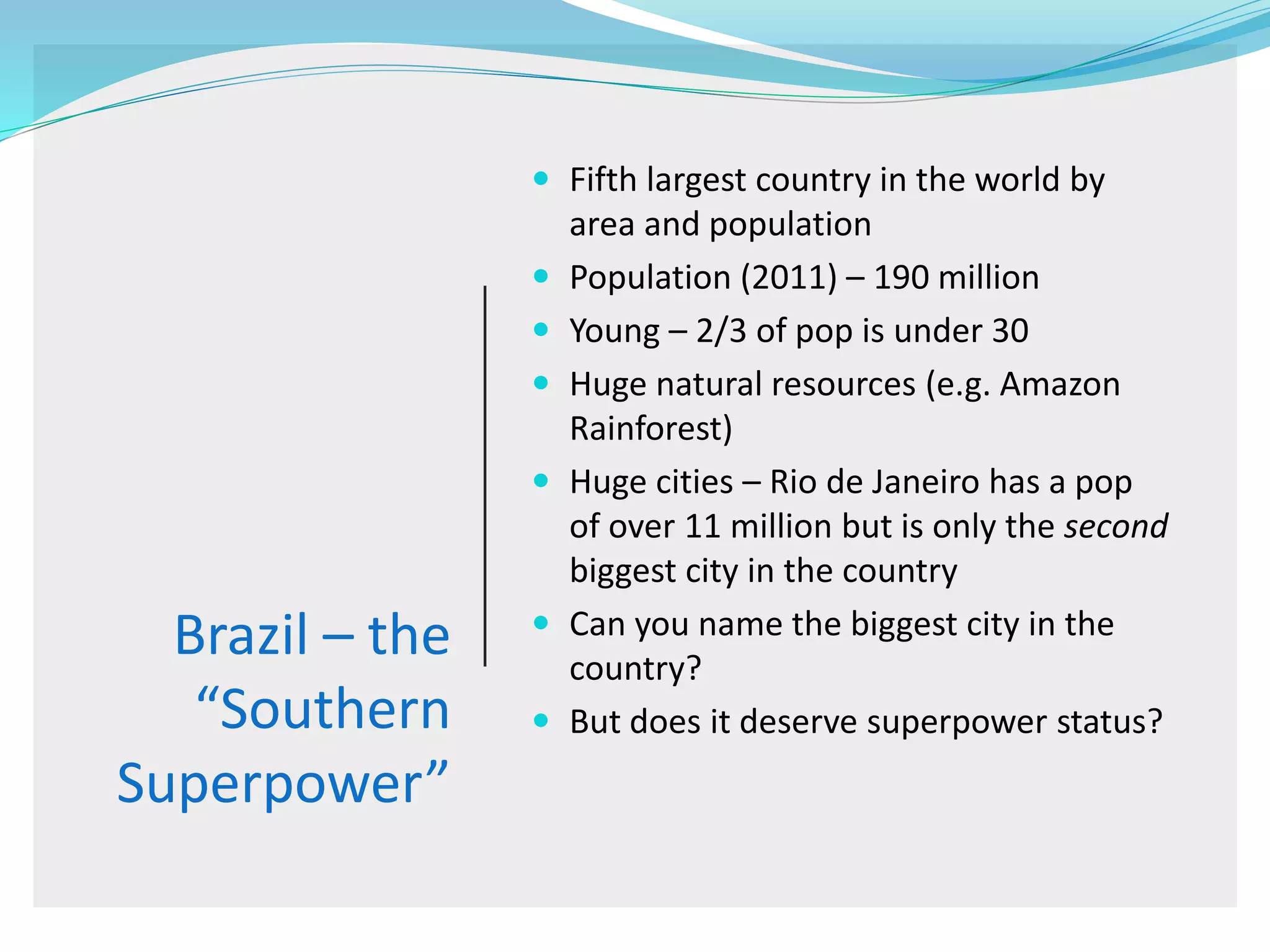 Brazil - Leaving Cert Geography | PPTX