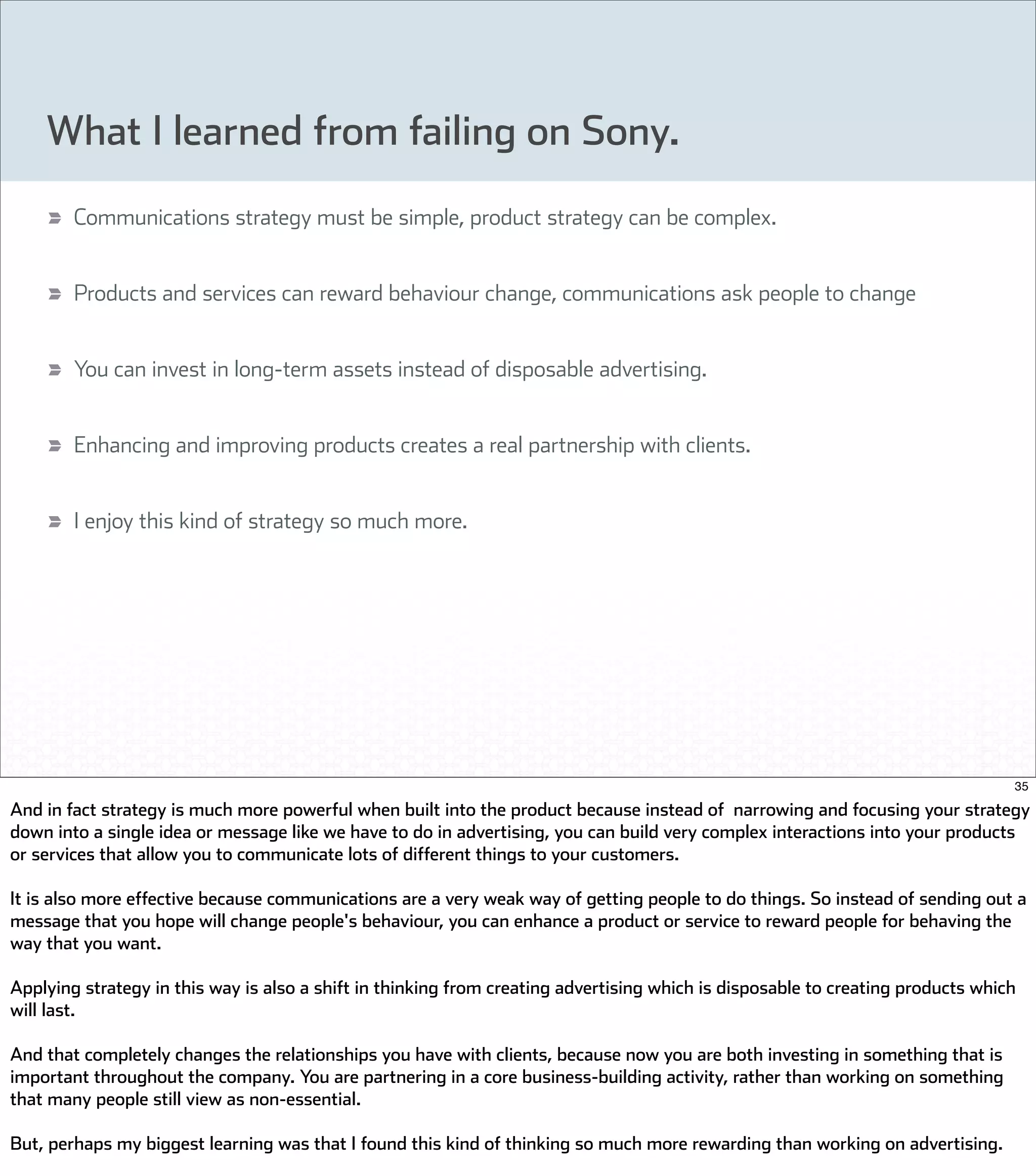 Strategy: beyond advertising | PDF