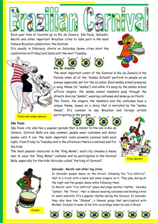 Brazilian carnival-text-pictures-comprehension-lin-fun-activities-games ...