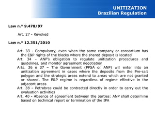 Brazilian pre salt unitization | PDF