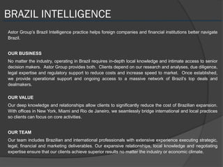 Astor Group - Brazil Intelligence Brochure | PDF
