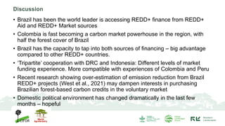 REDD+ finance - Global and Brazil outlook and implications for ...