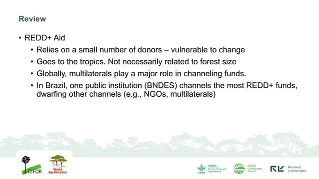 REDD+ finance - Global and Brazil outlook and implications for ...