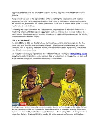 Brazil's Football World Cup Journey Triumphs, Trials and Timeless ...