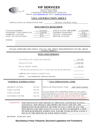 Brazil tourist visa | PDF