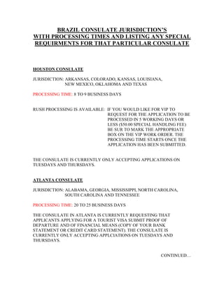 Brazil tourist visa | PDF