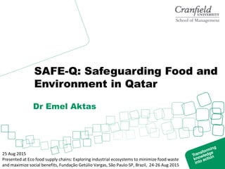 SAFE-Q: Safeguarding Food and Environment in Qatar | PDF