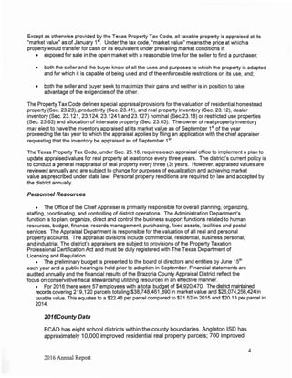 Brazoria CAD Annual Report - 2016 | PDF | Personal Taxes | Personal Finance