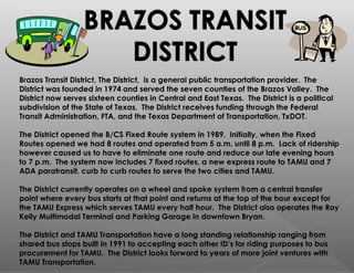 Brazos Transit District Provides Public Transportation for 16 Counties ...