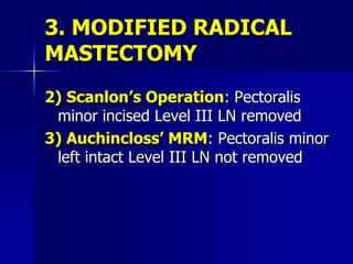 Br ca lines of surg treatment the lect | PPT