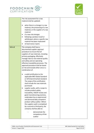 Commodity Suppliers Audit