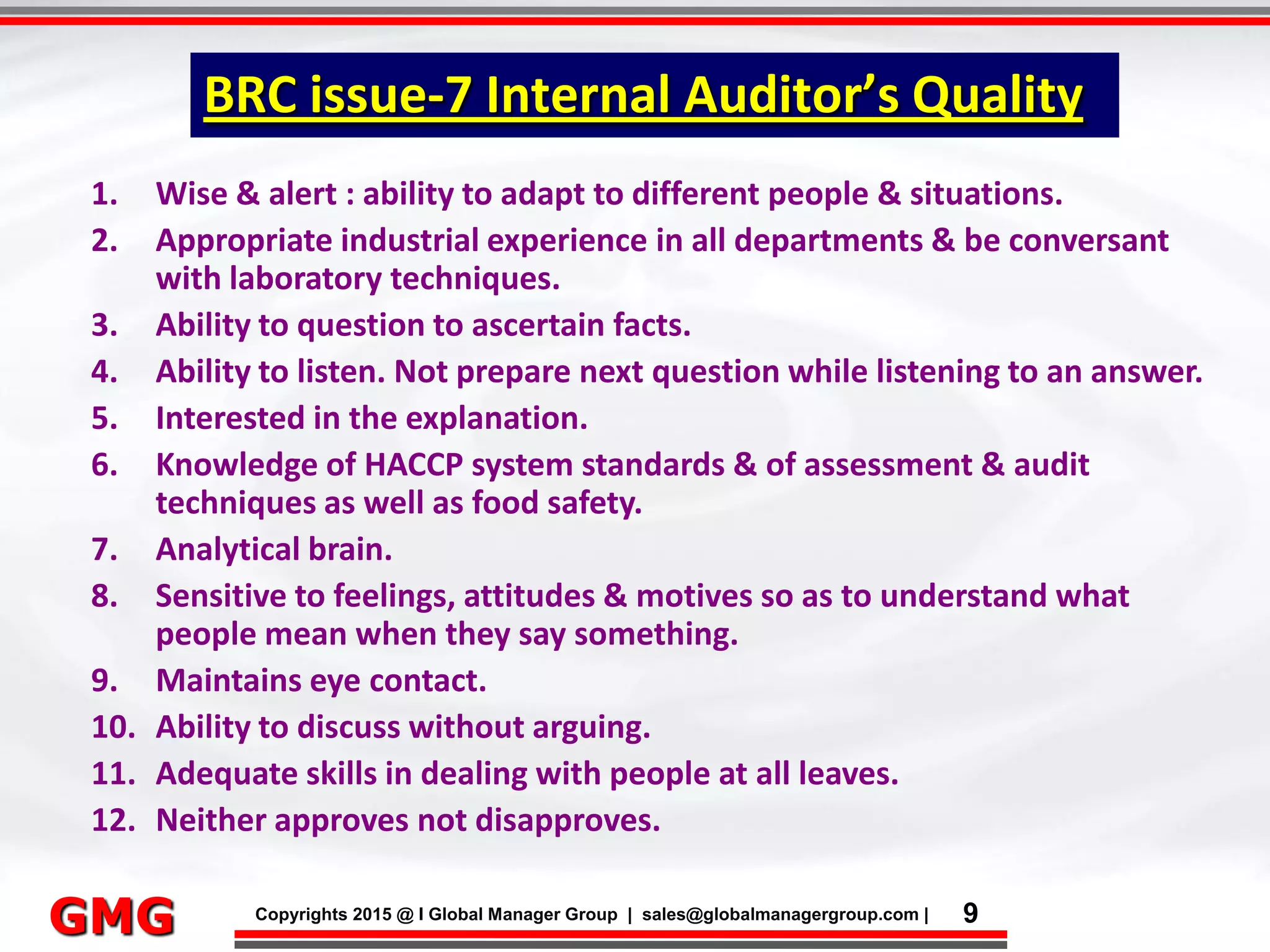 Brc food (issue 7) awareness training presentation kit | PDF