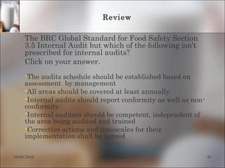 BRC global standard for food safety short training guide | PPT