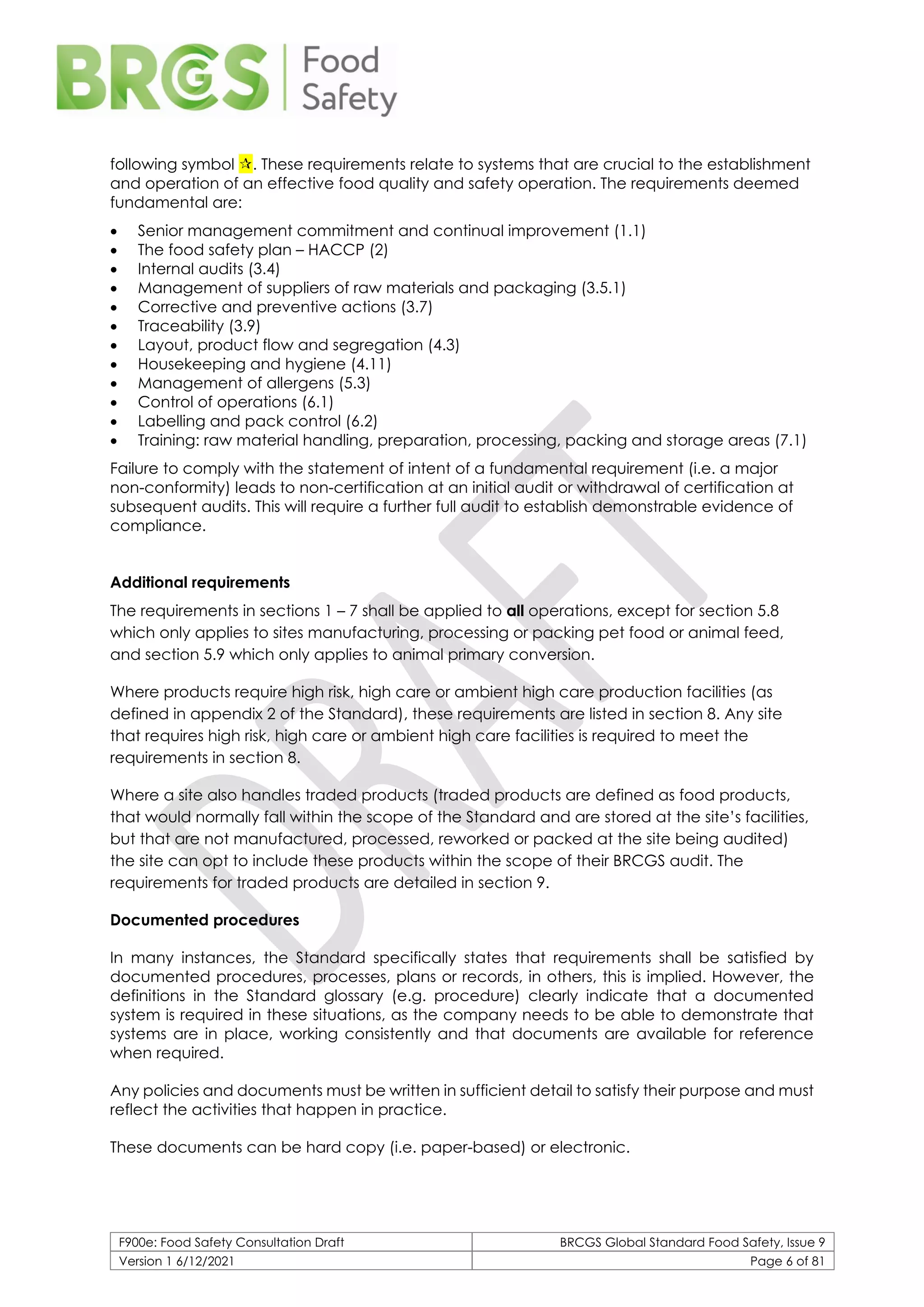 BRCGS for Food Safety - issue 9 (Draft).pdf