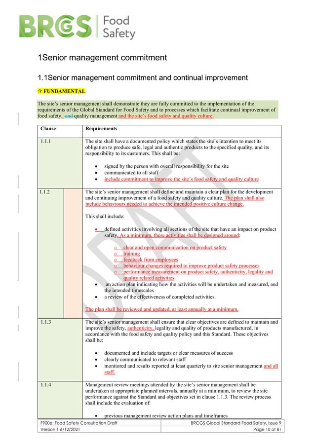 BRCGS for Food Safety - issue 9 (Draft).pdf | Business Accounting ...