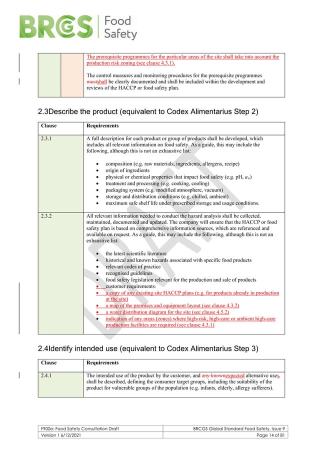 BRCGS for Food Safety - issue 9 (Draft).pdf | Business Accounting ...