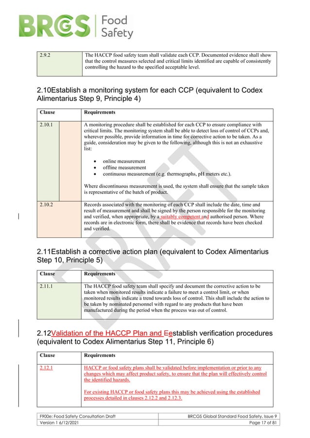 BRCGS for Food Safety - issue 9 (Draft).pdf | Business Accounting ...