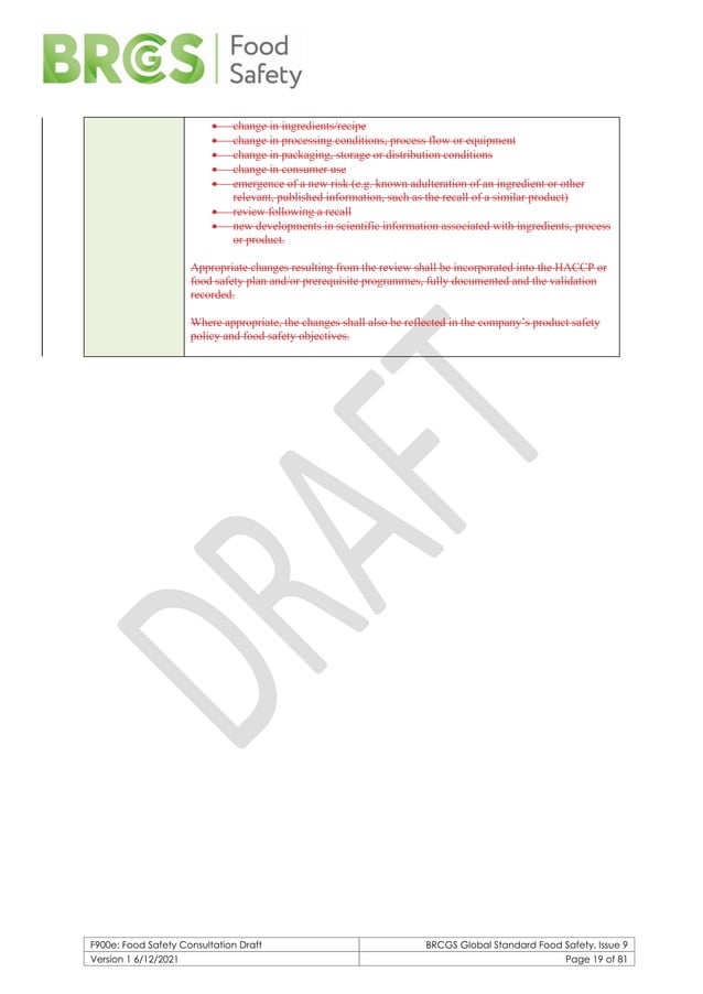 BRCGS for Food Safety - issue 9 (Draft).pdf | Business Accounting ...