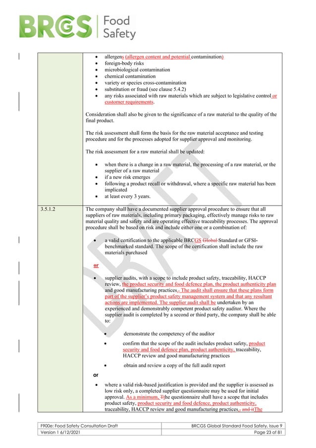 BRCGS for Food Safety - issue 9 (Draft).pdf | Business Accounting ...