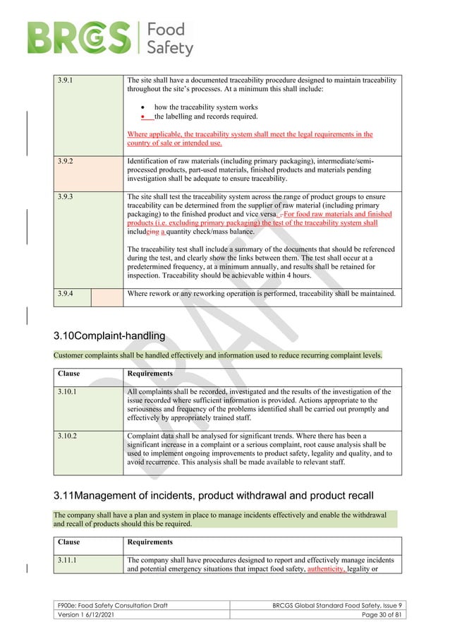 BRCGS for Food Safety - issue 9 (Draft).pdf | Business Accounting ...