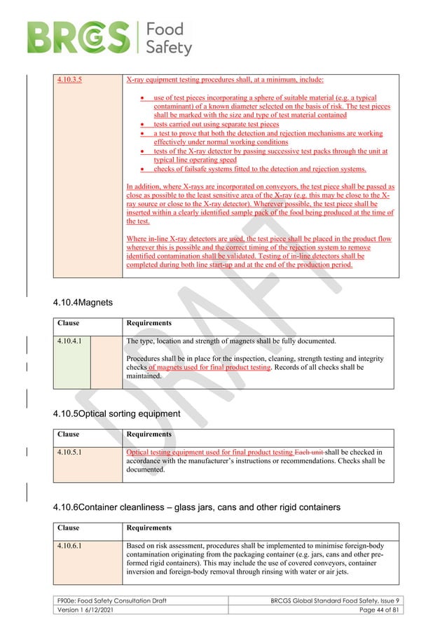 BRCGS for Food Safety - issue 9 (Draft).pdf | Business Accounting ...