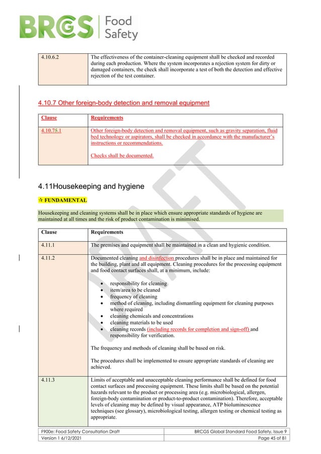 BRCGS for Food Safety - issue 9 (Draft).pdf | Business Accounting ...