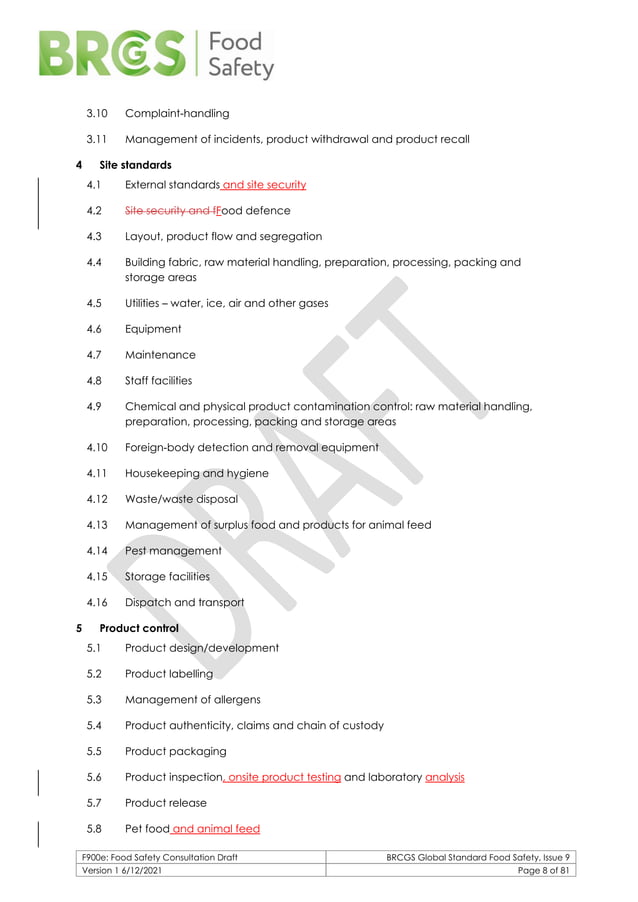 BRCGS for Food Safety - issue 9 (Draft).pdf | Business Accounting ...