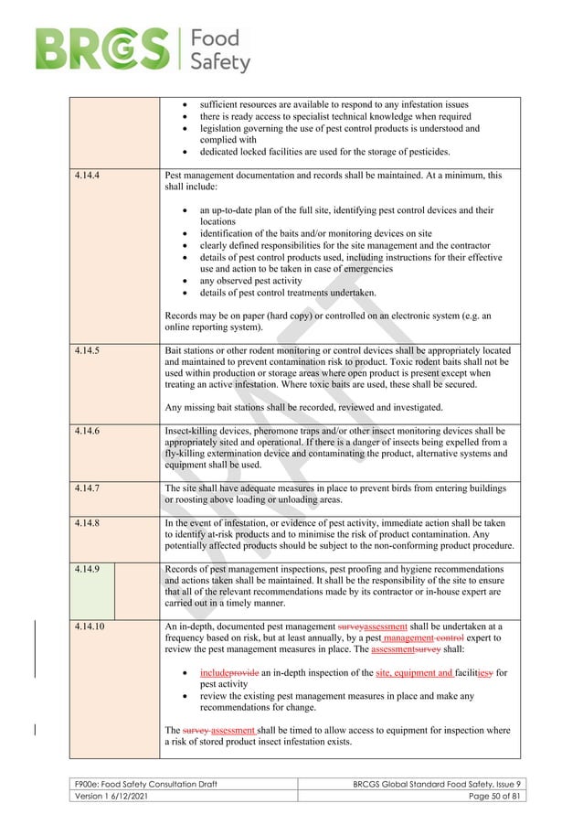 BRCGS for Food Safety - issue 9 (Draft).pdf