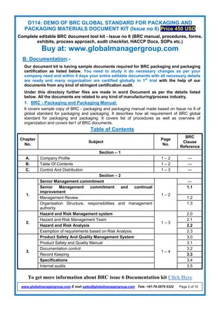 Demo of Readymade BRC IoP issue 6 Document kit by Global Manager Group ...